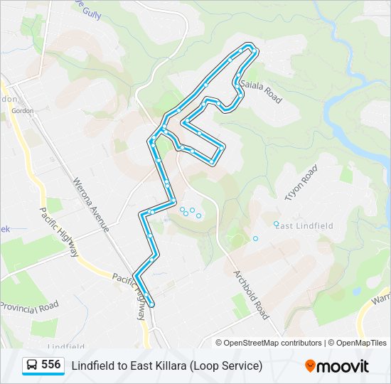 556 Route: Schedules, Stops & Maps - Lindfield via East Killara (Updated)