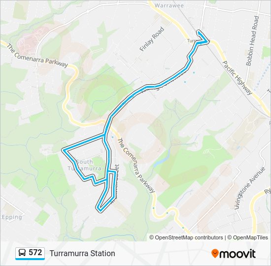 572 Route: Schedules, Stops & Maps - Turramurra Station (Updated)