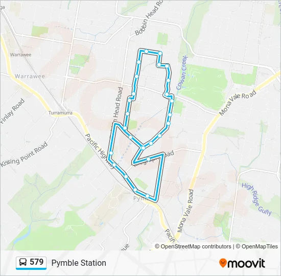 579 Route: Schedules, Stops & Maps - Pymble Station (Updated)