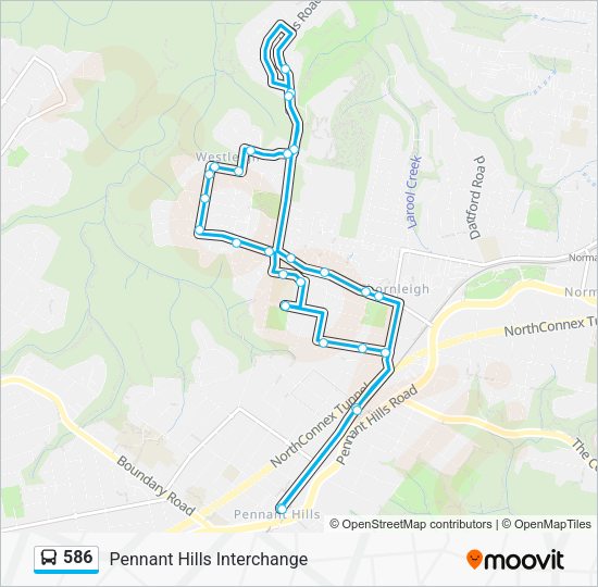586 Route: Schedules, Stops & Maps - Pennant Hills Interchange (Updated)