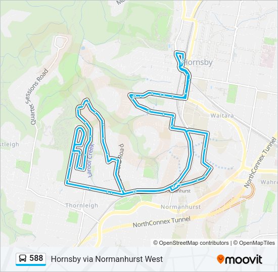 588 Route: Schedules, Stops & Maps - Hornsby via Normanhurst West (Updated)