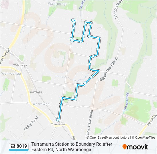 8019 Route: Schedules, Stops & Maps - Wahroonga - Boundary Rd (Updated)