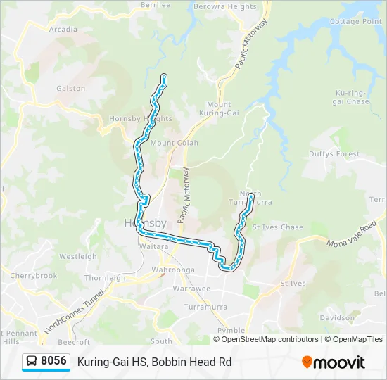8056 Route: Schedules, Stops & Maps - Kuring-Gai HS, Bobbin Head Rd ...