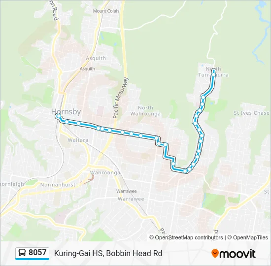 8057 Route: Schedules, Stops & Maps - Kuring-Gai HS, Bobbin Head Rd ...