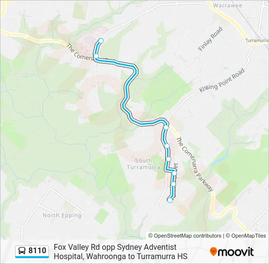 8110 Route: Schedules, Stops & Maps - Turramurra HS, Maxwell St (Updated)
