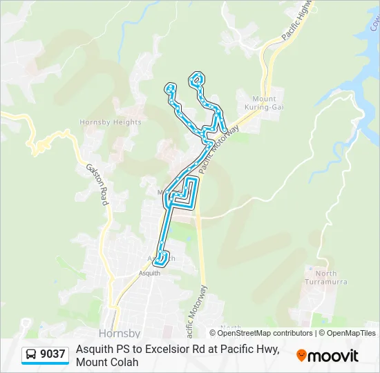 9037 Route: Schedules, Stops & Maps - Mount Colah - Excelsior Rd (Updated)