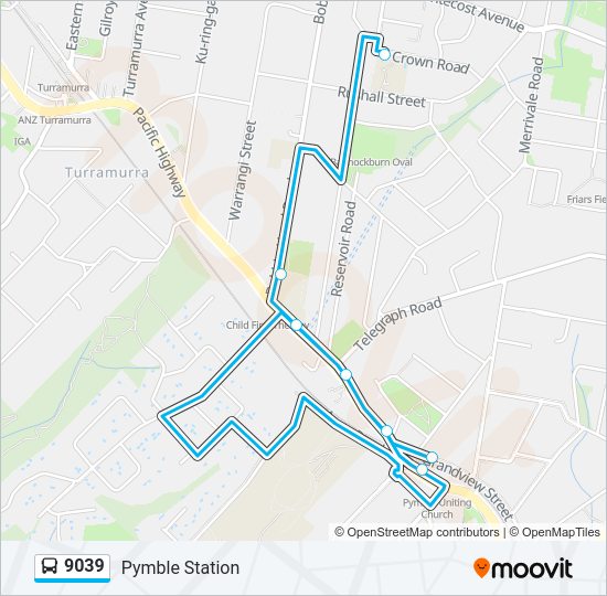 9039 Route: Schedules, Stops & Maps - Pymble Station (Updated)