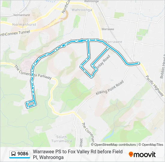 9086 Route: Schedules, Stops & Maps - Turramurra - Pacific Hwy (Updated)