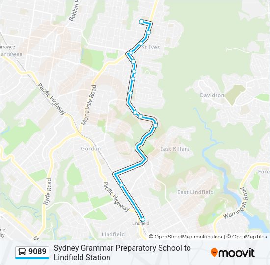9089 Route: Schedules, Stops & Maps - Lindfield Station, opp Lindfield ...