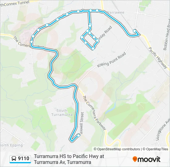 9110 Route: Schedules, Stops & Maps - Turramurra Station (Updated)