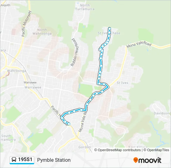 195S1 Route: Schedules, Stops & Maps - Pymble Station (Updated)
