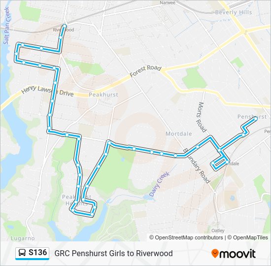 S136 Route: Schedules, Stops & Maps - Riverwood Station (Updated)