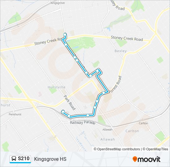 s210 Route: Schedules, Stops & Maps - Kingsgrove HS (Updated)