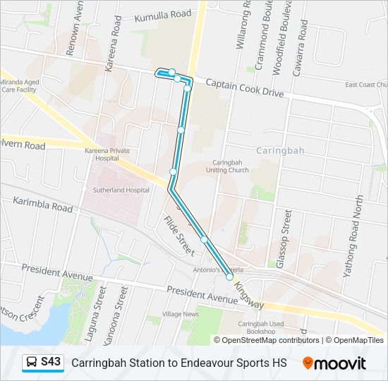 S43 Route: Schedules, Stops & Maps - Endeavour High School (Updated)