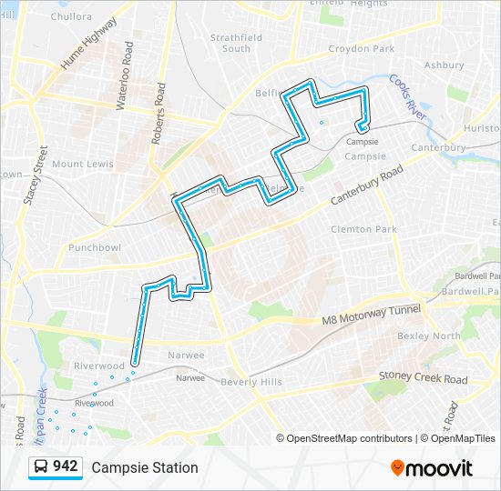 942 Route: Schedules, Stops & Maps - Campsie Station (Updated)