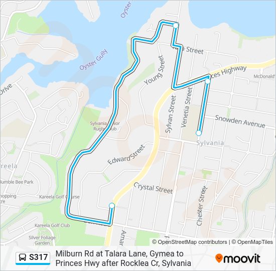 s317 Route: Schedules, Stops & Maps - Princes Hwy near Rocklea Cr (Updated)