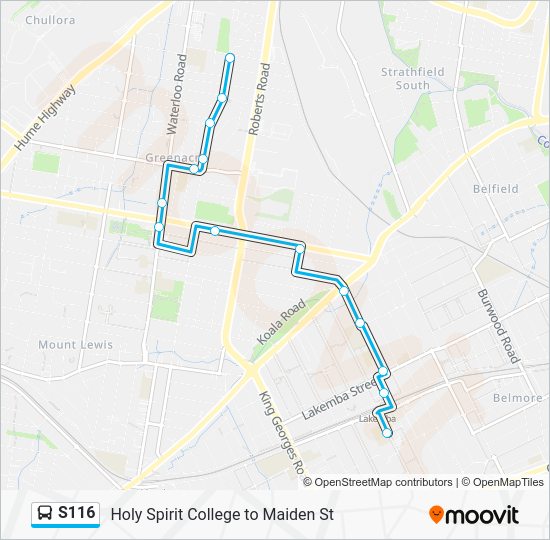 s116 Route: Schedules, Stops & Maps - Greenacre (Updated)