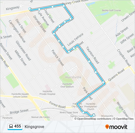 455 Route: Schedules, Stops & Maps - Kingsgrove (Updated)