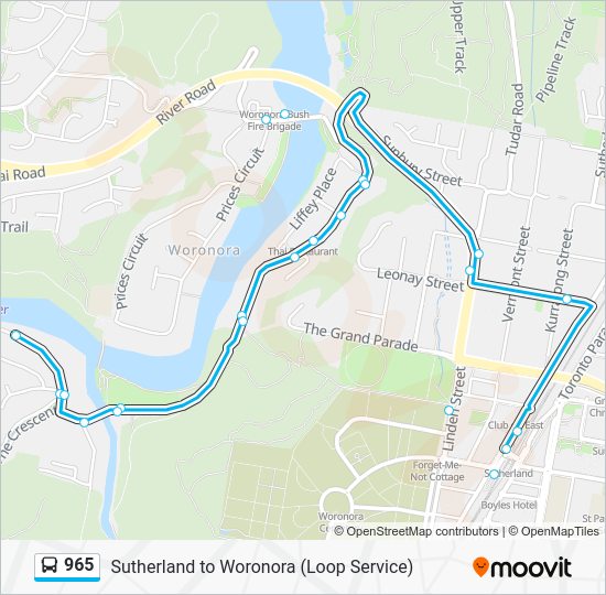 965 Route: Schedules, Stops & Maps - Sutherland via Woronora (Updated)