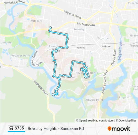 S735 Route: Schedules, Stops & Maps - Revesby Heights - Sandakan Rd ...