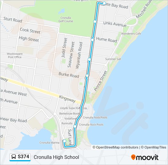 S374 Route: Schedules, Stops & Maps - Cronulla High School (Updated)