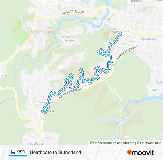 991 Route: Schedules, Stops & Maps - Engadine Station (Updated)