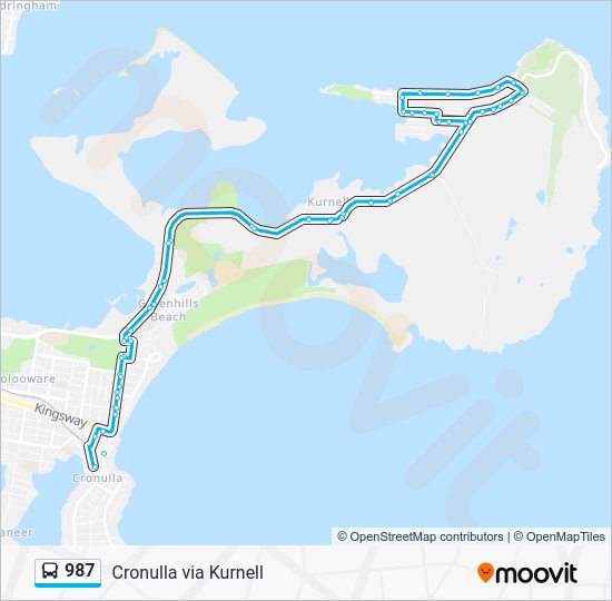 987 Route: Schedules, Stops & Maps - Cronulla via Kurnell (Updated)