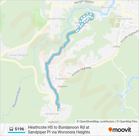 S196 Route: Schedules, Stops & Maps - Bundanoon Rd at Sandpiper Pl ...