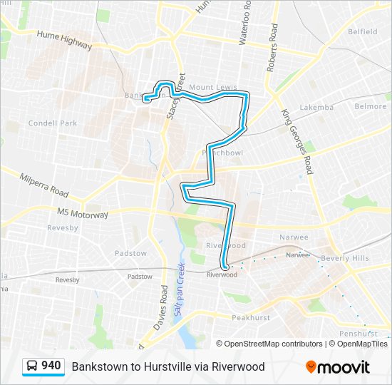 940 Route: Schedules, Stops & Maps - Bankstown Station Stand C (Updated)