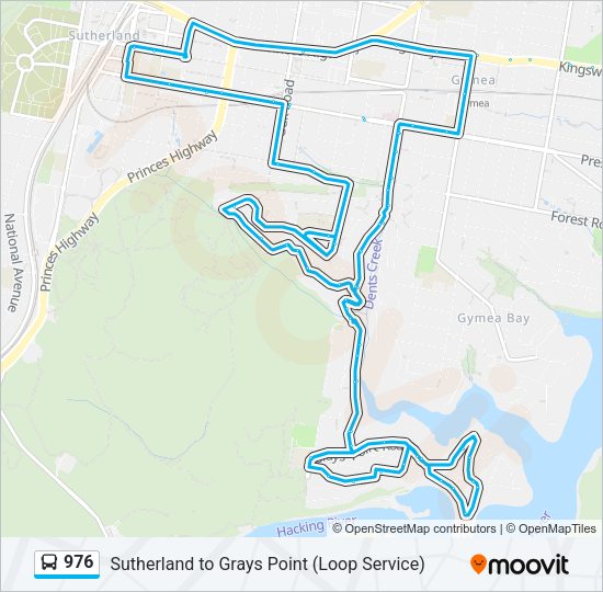 976 Route: Schedules, Stops & Maps - Sutherland via Grays Point (Updated)