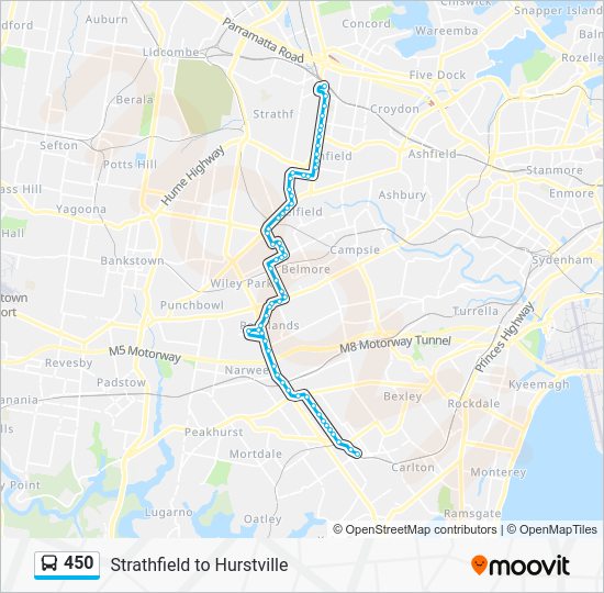 450 Route: Schedules, Stops & Maps - Strathfield Station (Updated)