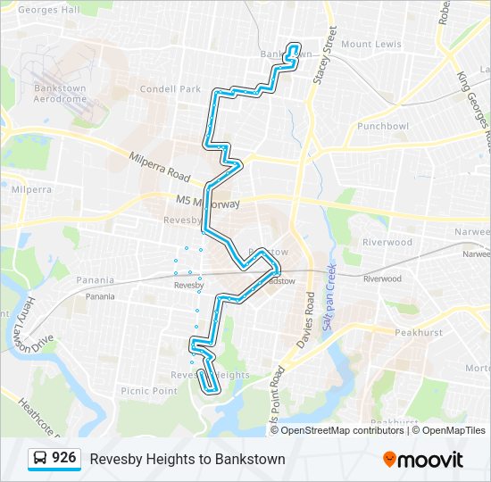 926 Route: Schedules, Stops & Maps - Bankstown Central: Appian Way ...