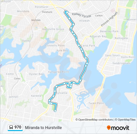970 Route: Schedules, Stops & Maps - Hurstville Station (Updated)