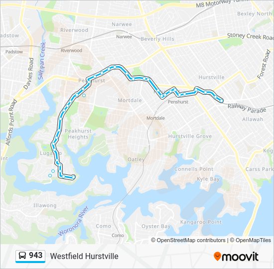 943 Route: Schedules, Stops & Maps - Westfield Hurstville (Updated)