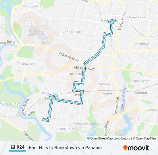 924 Route: Schedules, Stops & Maps - Panania - Freda St (Updated)