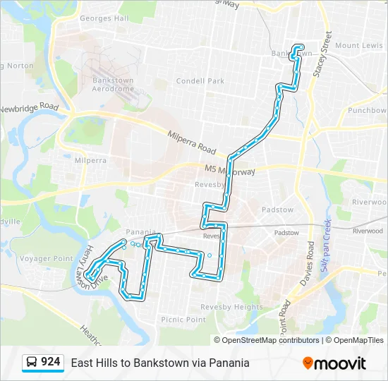 924 Route: Schedules, Stops & Maps - Bankstown Central Shopping Centre ...