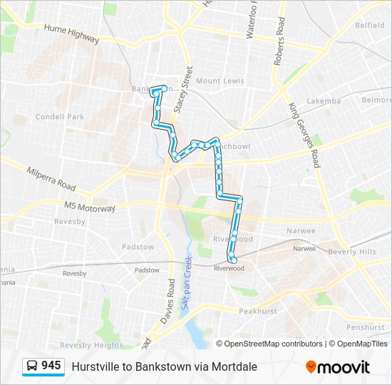 945 Route: Schedules, Stops & Maps - Riverwood Station (Updated)