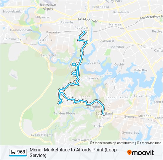 963 Route: Schedules, Stops & Maps - Padstow Station (Updated)