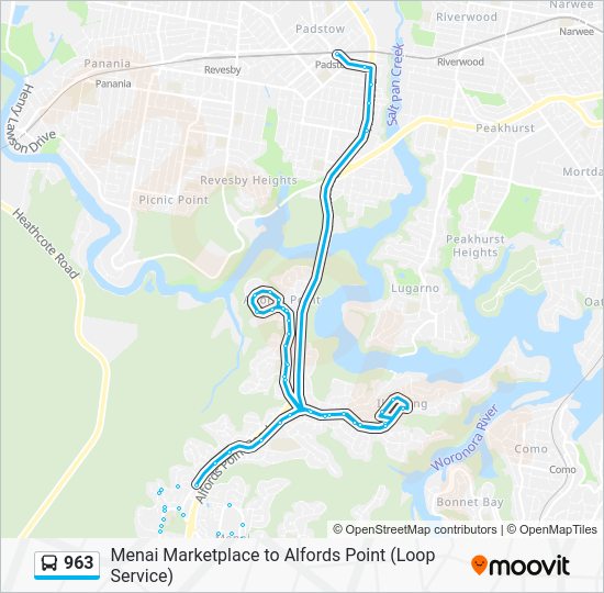 963 Route: Schedules, Stops & Maps - Menai Marketplace via Alfords ...