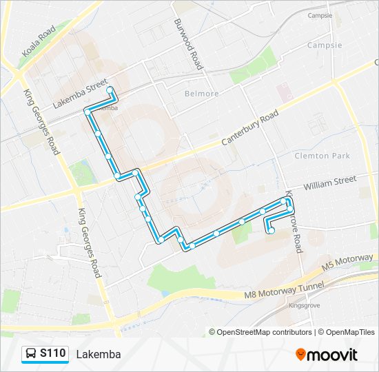 s110 Route: Schedules, Stops & Maps - Lakemba (Updated)