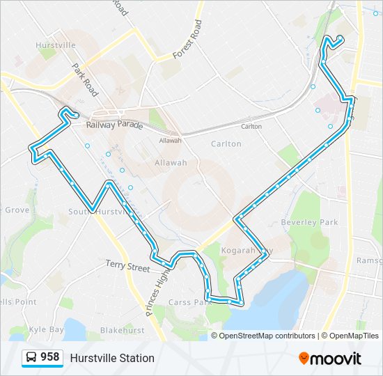 958 Route: Schedules, Stops & Maps - Hurstville Station (Updated)