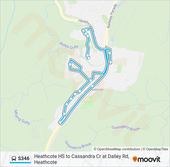 S346 Route: Schedules, Stops & Maps - Heathcote - Cassandra Cr (Updated)