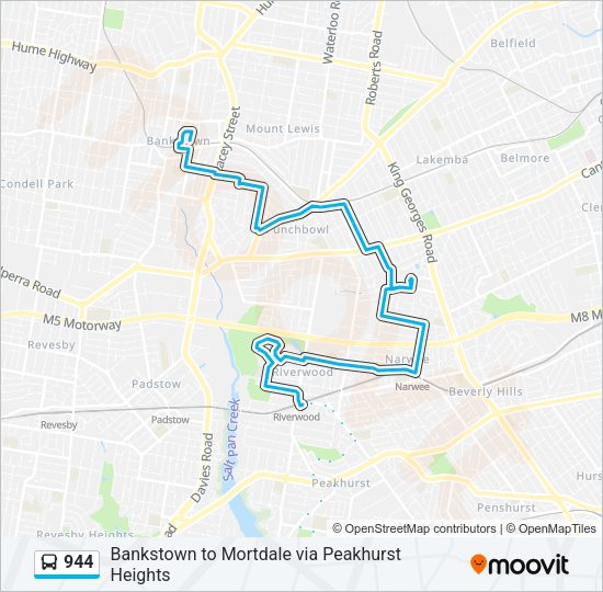 944 Route: Schedules, Stops & Maps - Bankstown Central: Appian Way ...