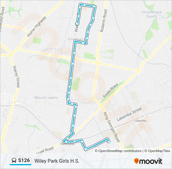 s126 Route: Schedules, Stops & Maps - Wiley Park Girls H.S. (Updated)