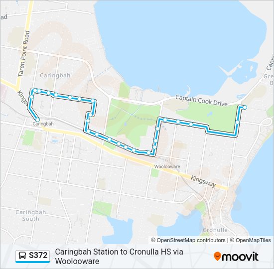 s372 Route: Schedules, Stops & Maps - Cronulla High School (Updated)