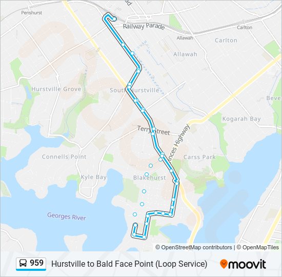 959 Route: Schedules, Stops & Maps - Hurstville Station (Updated)