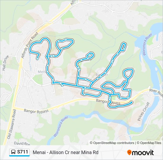 S711 Route: Schedules, Stops & Maps - Menai - Allison Cr near Mina Rd (Updated)