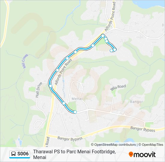 s006 Route: Schedules, Stops & Maps - Parc Menai Footbridge N Menai Rd ...