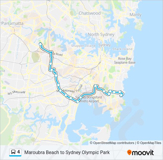4 Route: Schedules, Stops & Maps - Maroubra Beach (Updated)