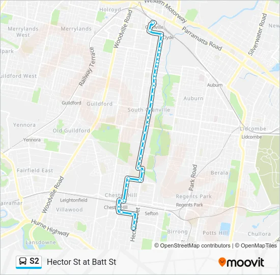 S2 Route: Schedules, Stops & Maps - Hector St at Batt St (Updated)